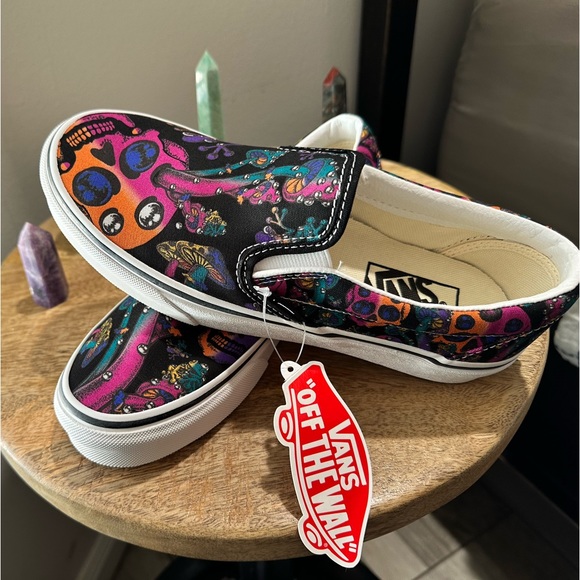 Vans | Shoes | Classic Slipon Vans Trippy Drip Black Multi Womens 65 ...